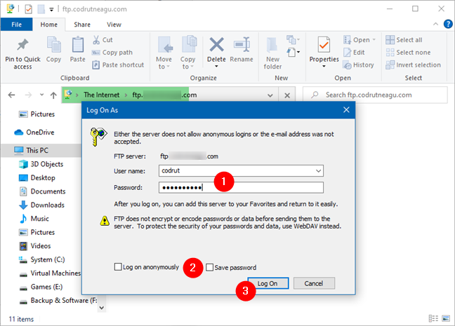 How to connect to an FTP server in Windows 10, from File Explorer ... How to connect to an FTP server in Windows 10, from File Explorer ...