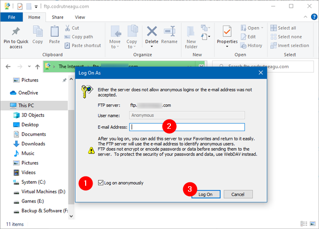 How to connect to an FTP server in Windows 10, from File Explorer ... How to connect to an FTP server in Windows 10, from File Explorer ...