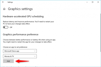 How to choose the default GPU for gaming or apps in Windows 10