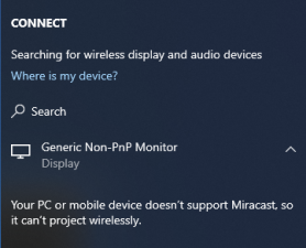 How to wirelessly connect and project to a TV from Windows 10