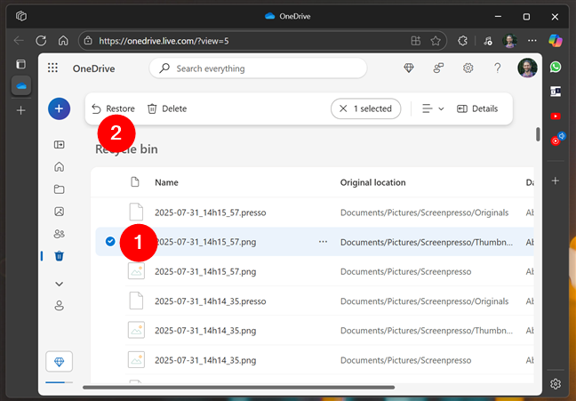 OneDrive's Recycle Bin: How to empty or recover deleted files