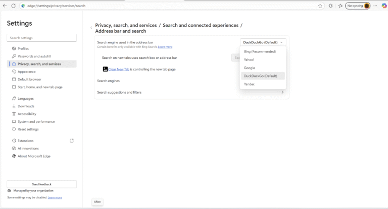 Make DuckDuckGo Default Search Engine on Every Browser