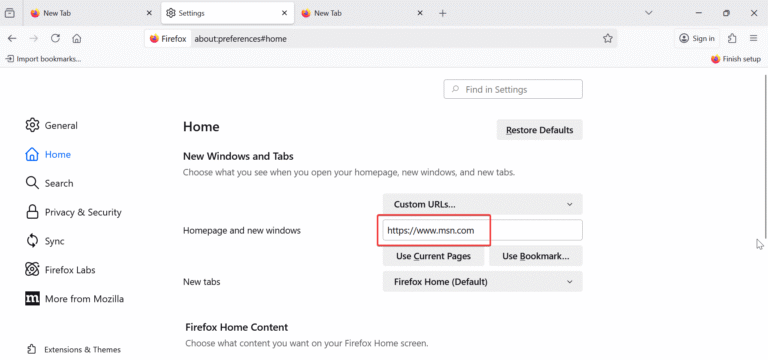 How to Make MSN My Homepage on Firefox