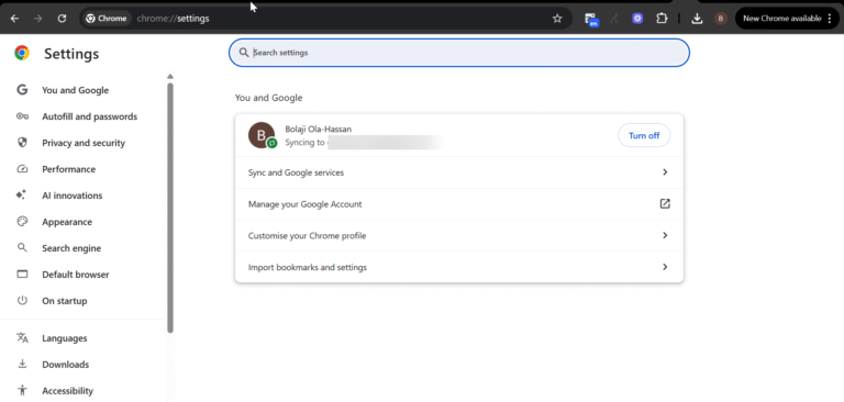 Where are Settings in Google Chrome?