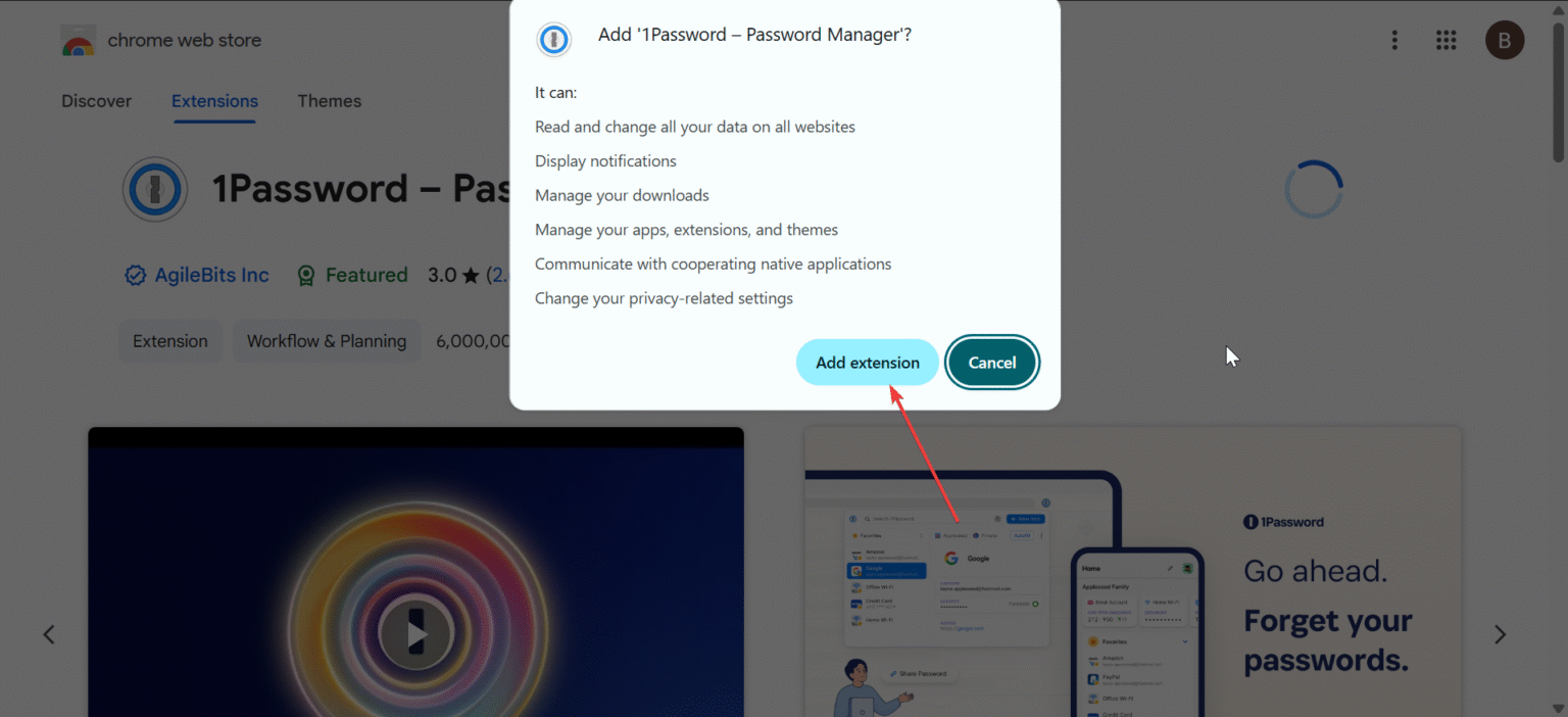 How to Add 1Password Extension to Chrome