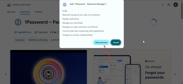 How to Add 1Password Extension to Chrome