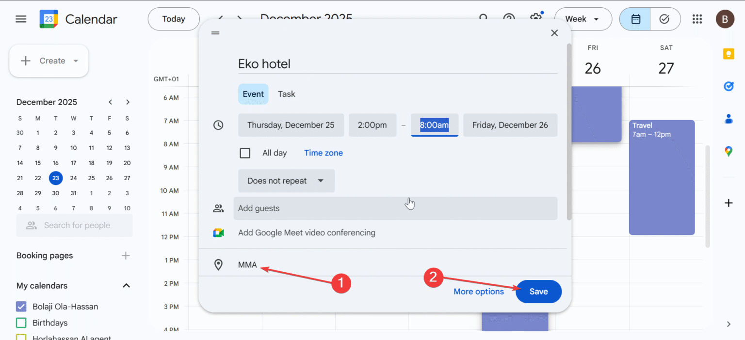 How to Add Flight and Hotel Bookings on Google Calendar