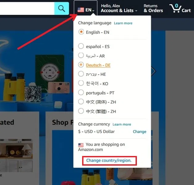 How To Change Amazon Country On iPhone, Android, and Web