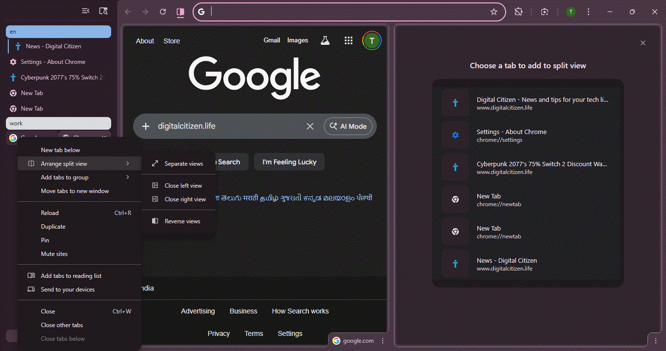 Chrome Vertical Tabs Gain Tab Groups and Split View Support