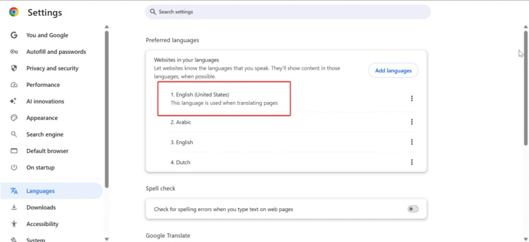 Fix Google Chrome Translate not Working
