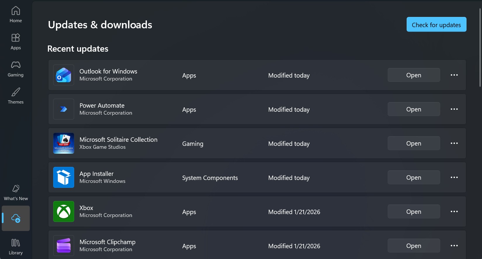 How to check for app updates on Windows 11