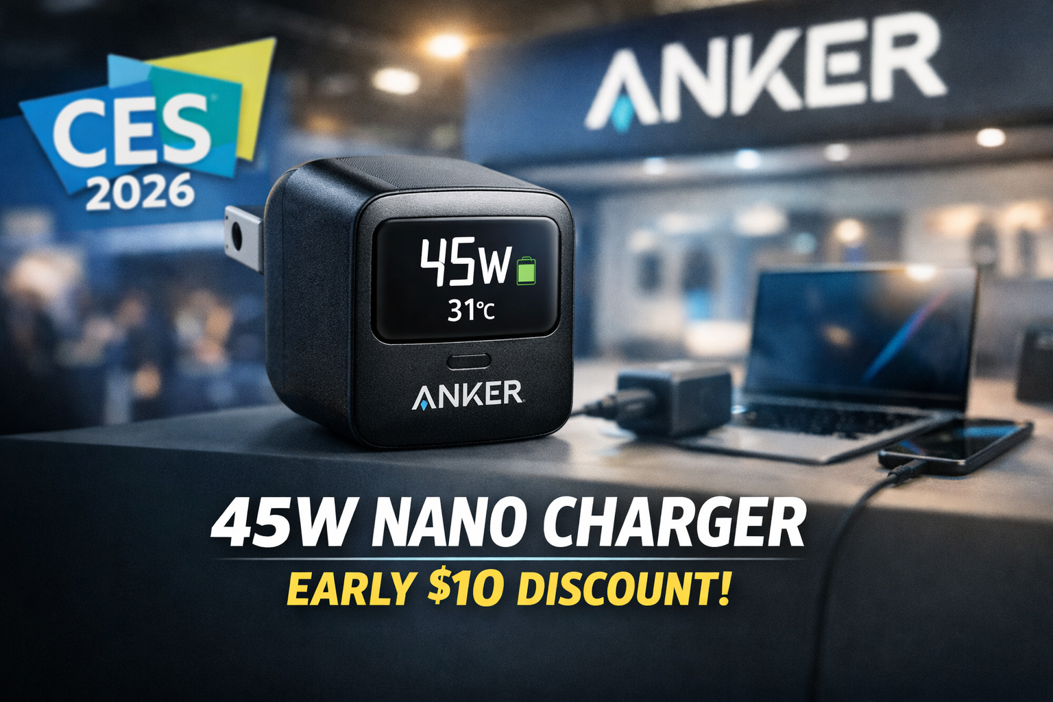Anker’s New 45W Nano Charger Gets Early $10 Discount After CES Debut