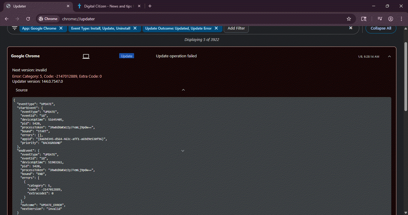 Google tests a new Chrome Updater UI page in Chrome Canary