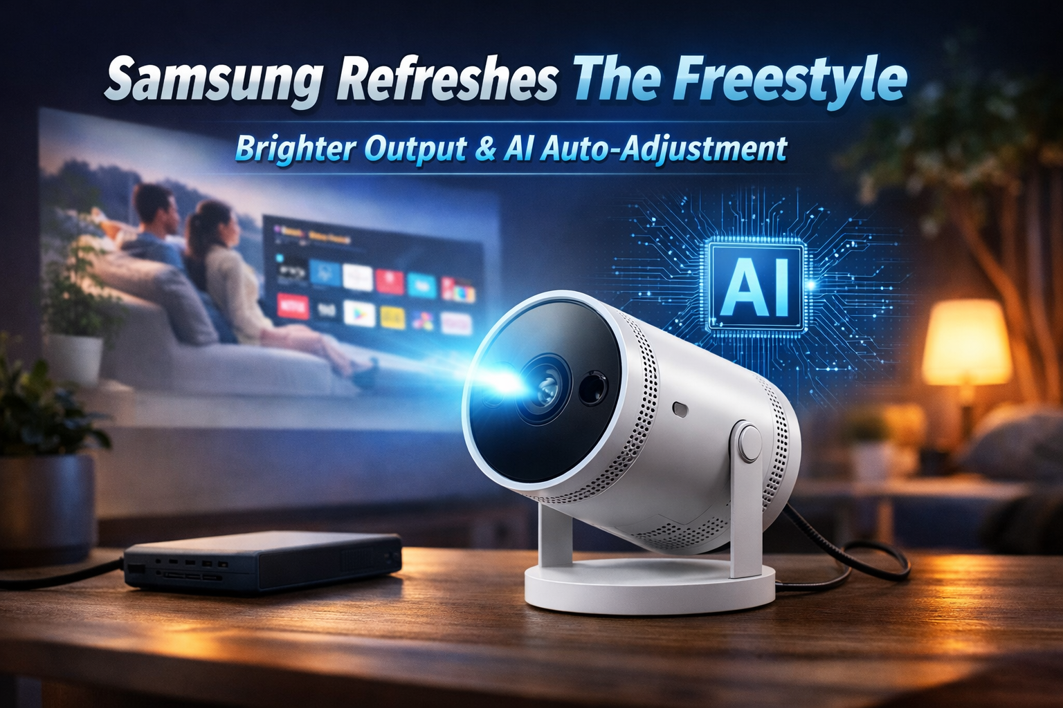 Samsung Refreshes The Freestyle Projector with Brighter Output and AI ...