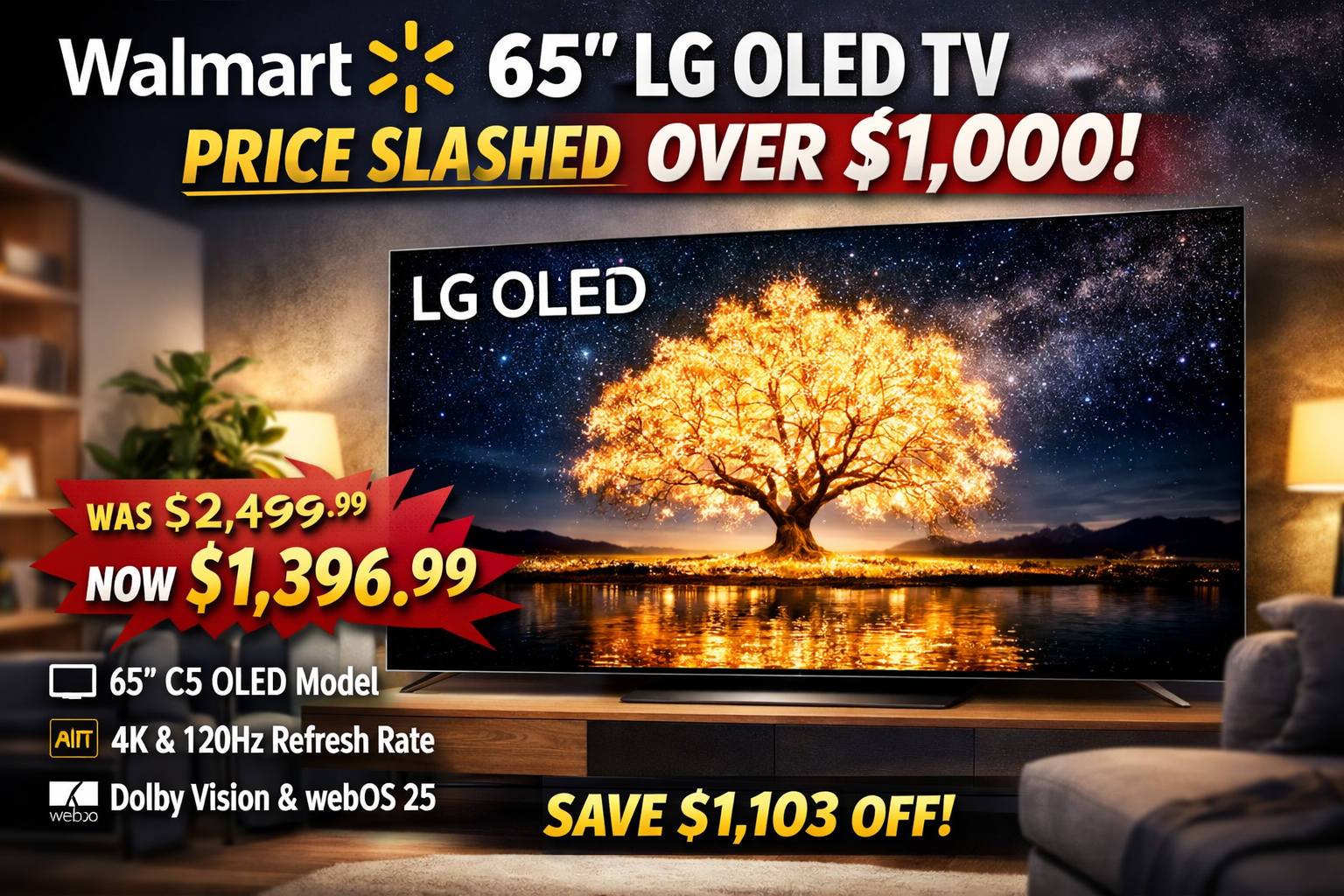 Walmart Slashes Price on 65-Inch LG Smart TV by Over $1,000