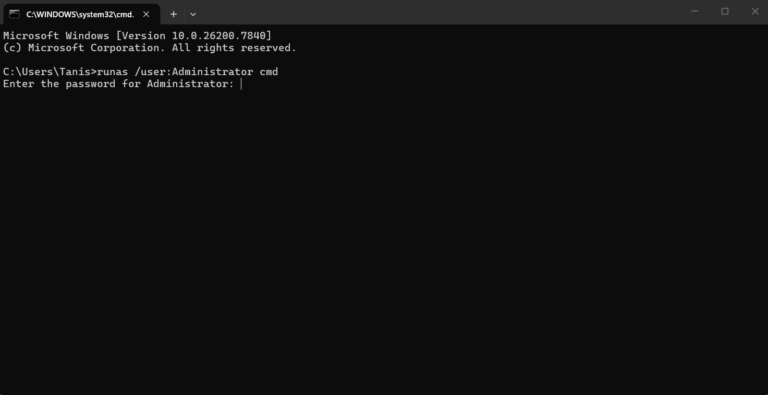 How to Open an Elevated Command Prompt from a Command Prompt