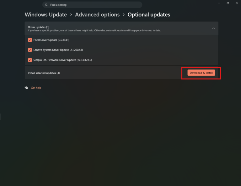 How to Download Optional Updates in Windows 11