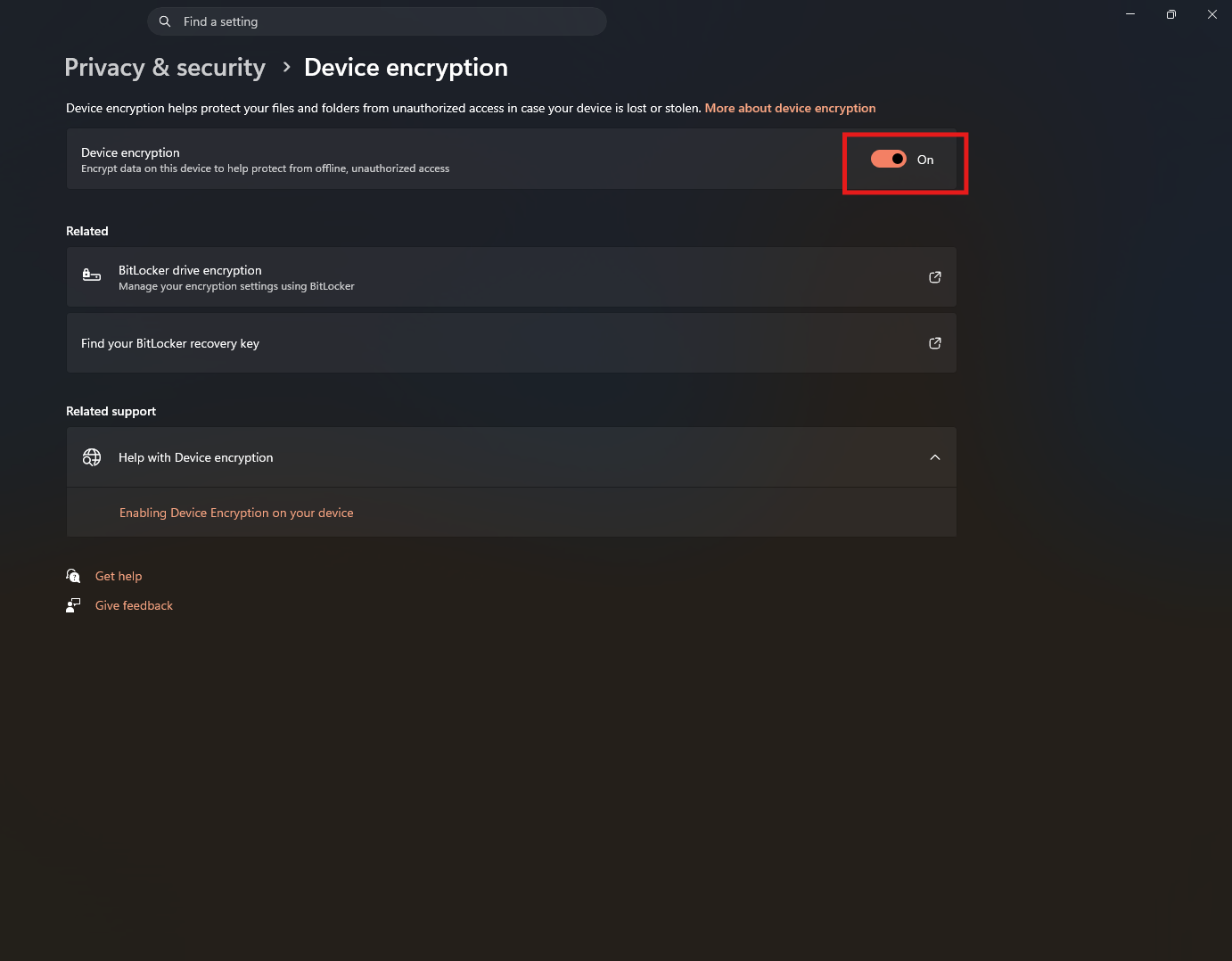 How to Check Device Encryption Status in Windows 11 Home (Local Account)